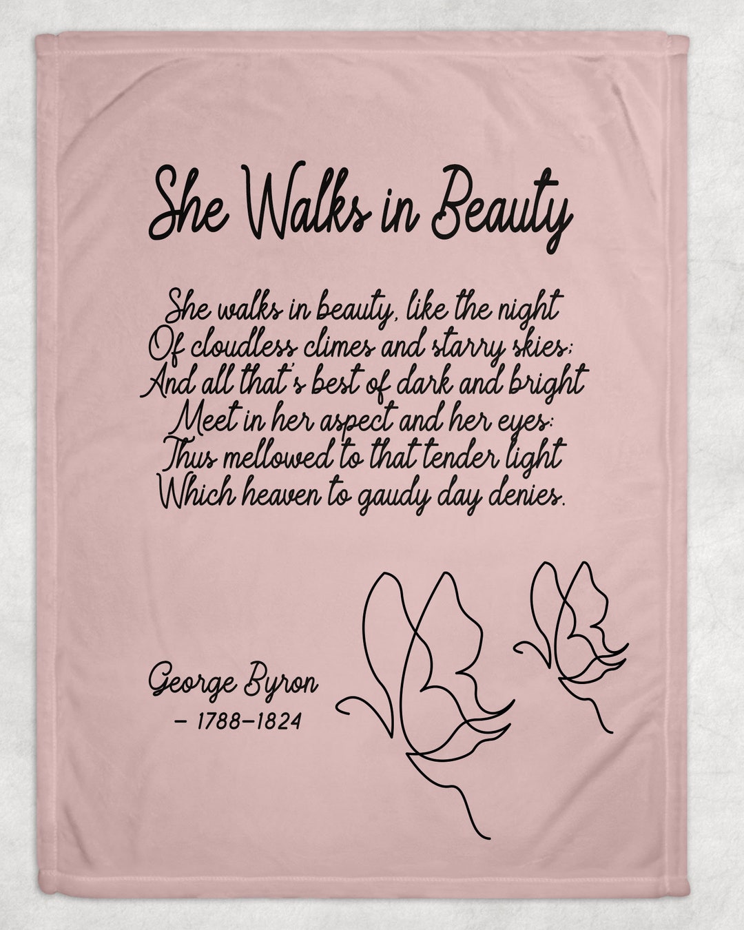 Personalized Poem Blanket, Custom Poetry Throw Blanket, Butterfly ...