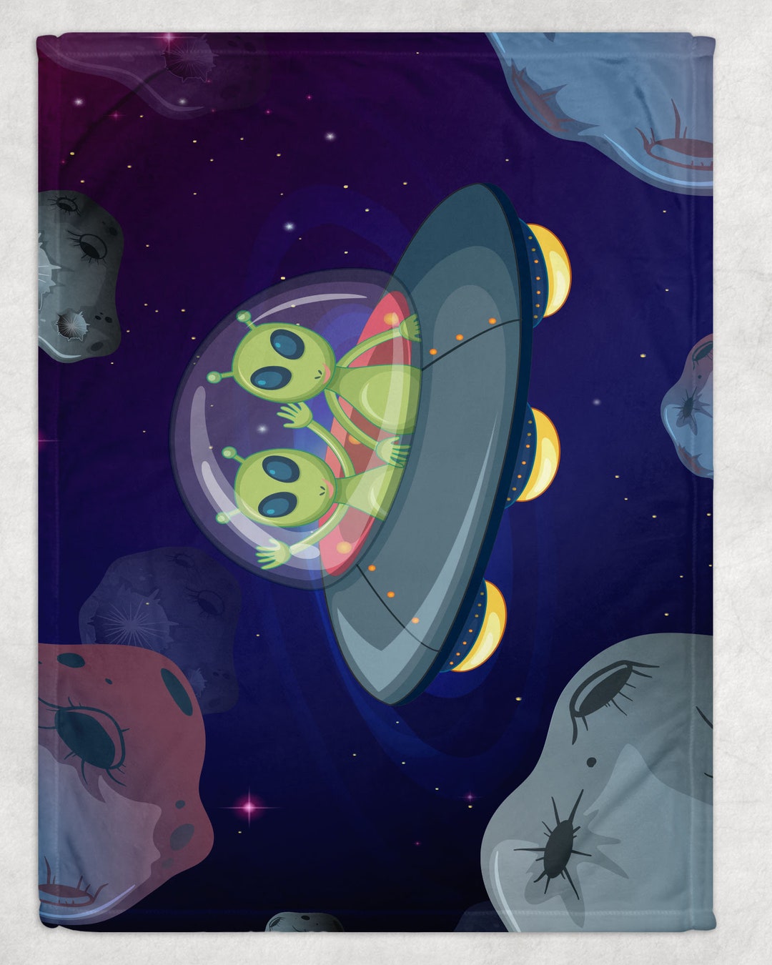 New Custom Couple Personalized Alien Ufo Fleece Blanket for Couples ...