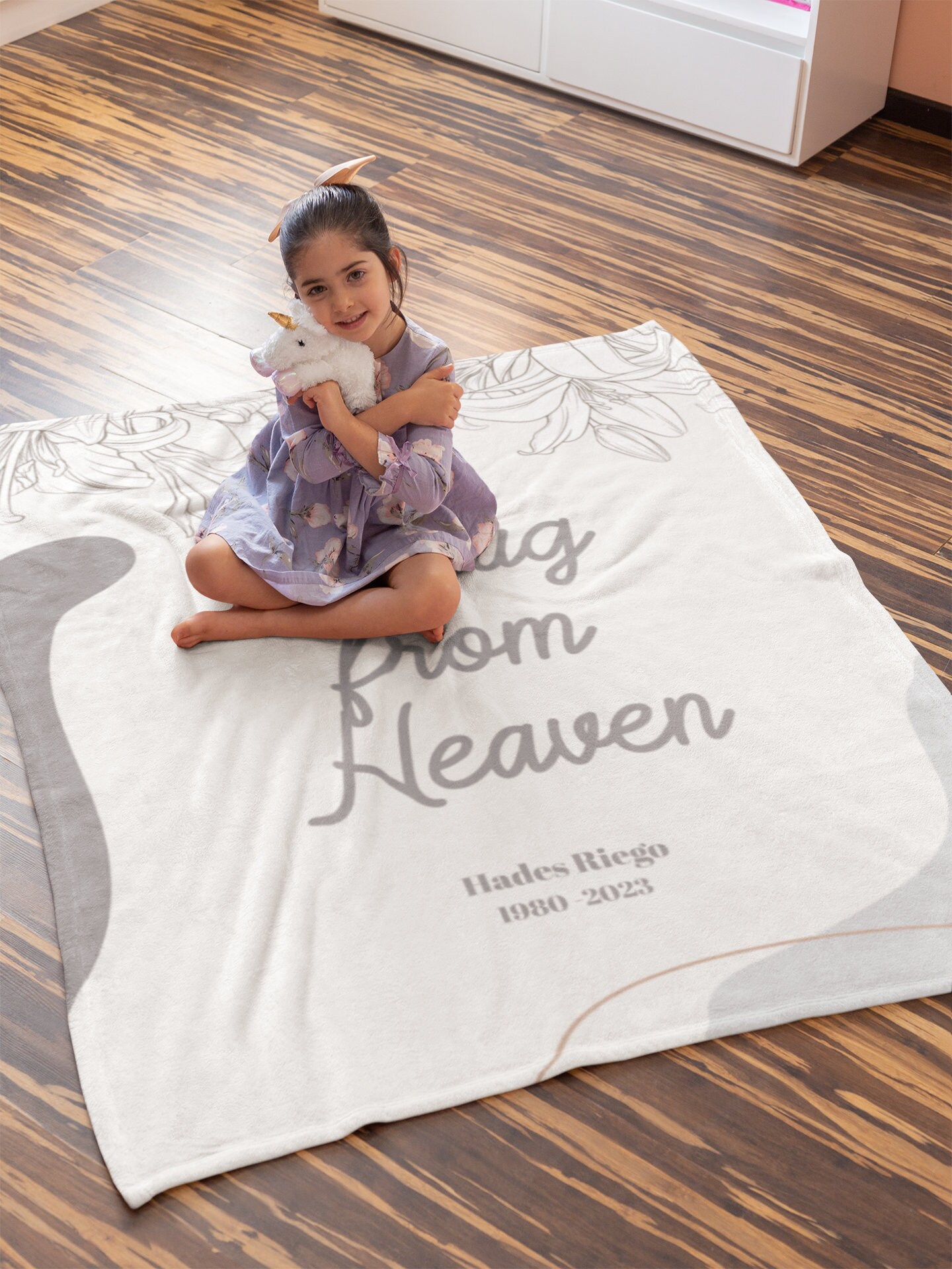 Personalized Memorial Throw Blanket, A Hug From Heaven Memorial Gift ...