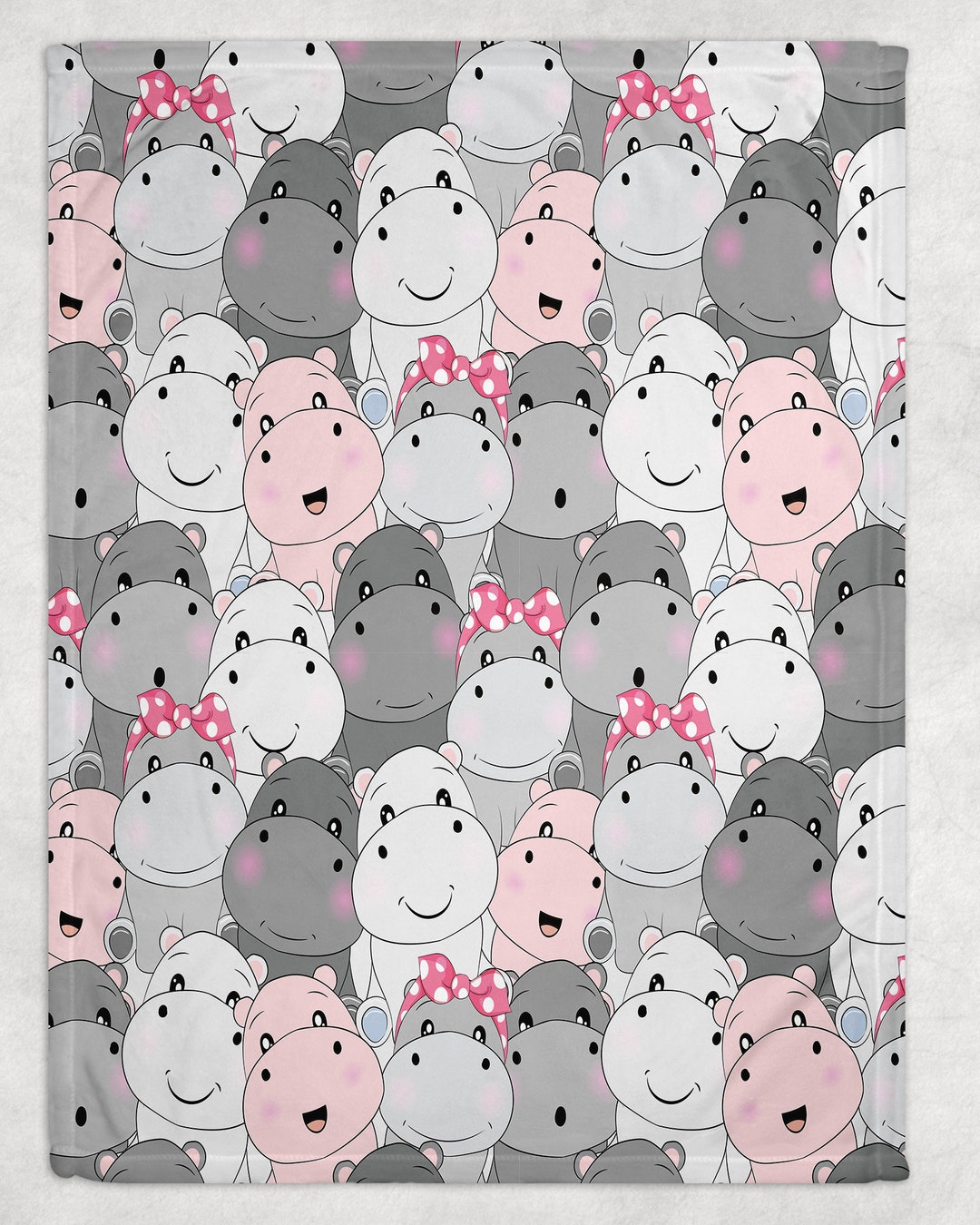 Personalized Hippo Blanket, Custom Baby Blanket, Baby Blanket for Girls ...