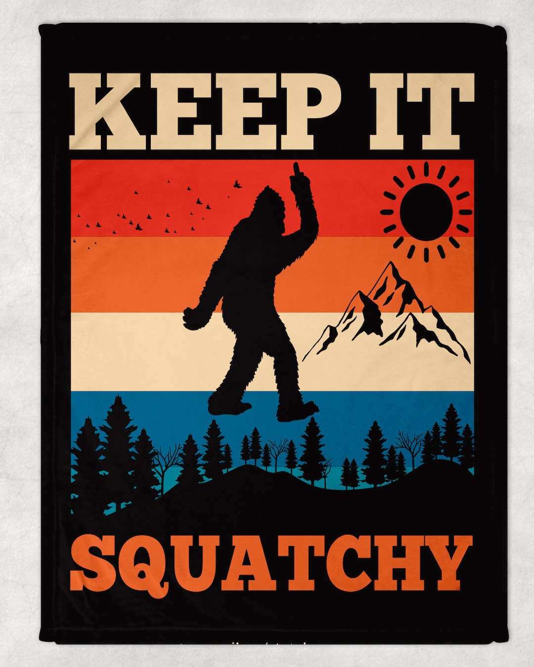 Squatch Sasquatch Fleece Blanket Bigfoot Throw Blanket Fleece Blanket ...