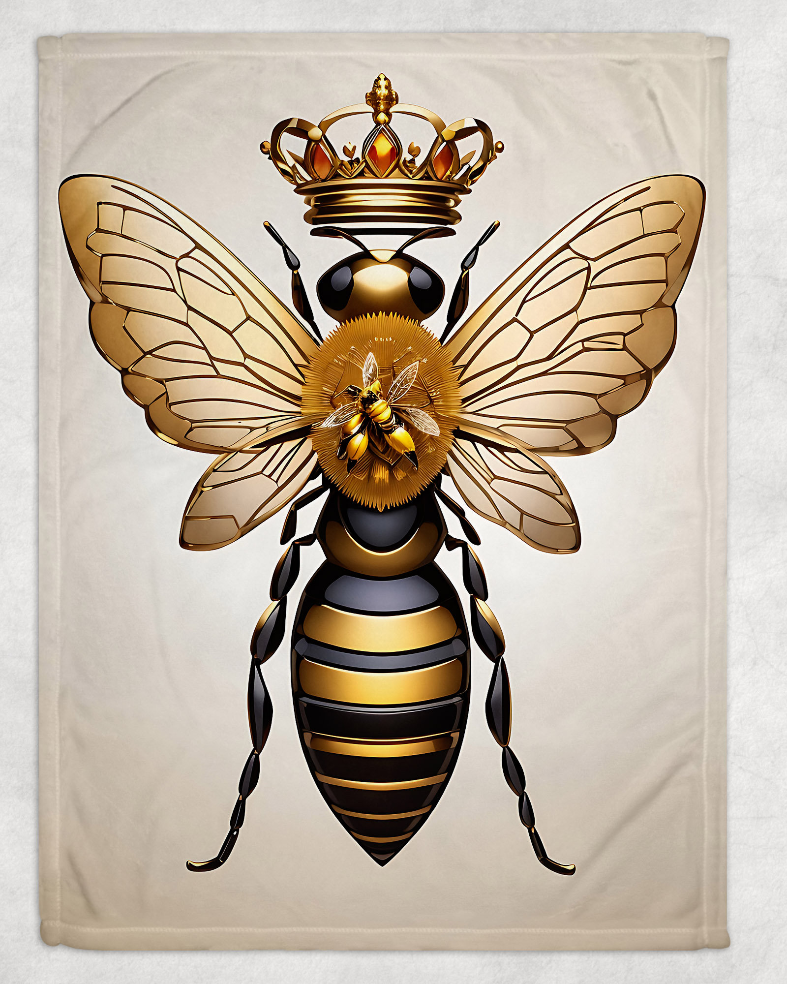 Vintage Queen Bee Blanket, Bumble Bee Blanket, Honeybee Fleece Sherpa ...