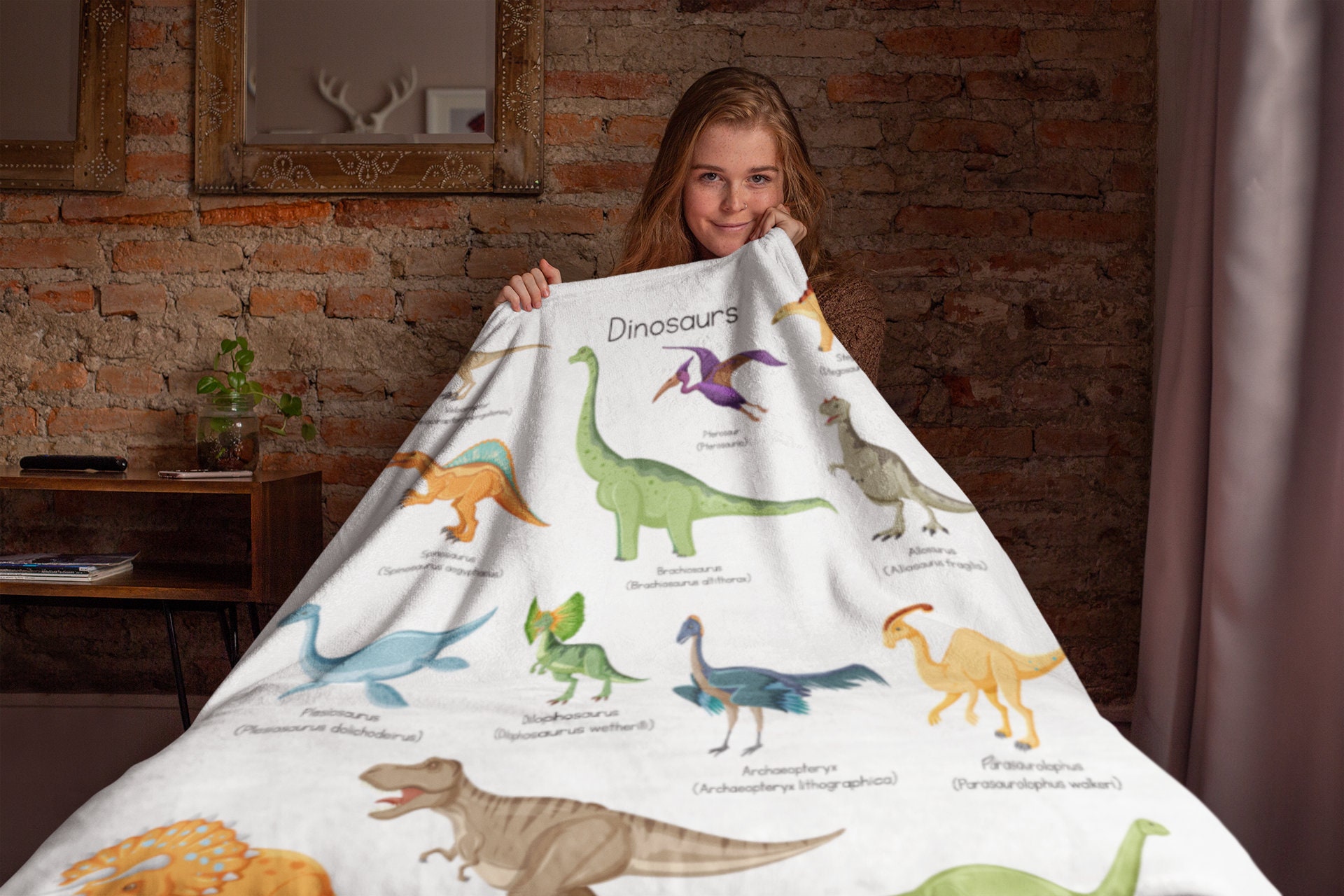 Personalized Dinosaur Blanket for Kids Gift | Custom Name Blanket ...