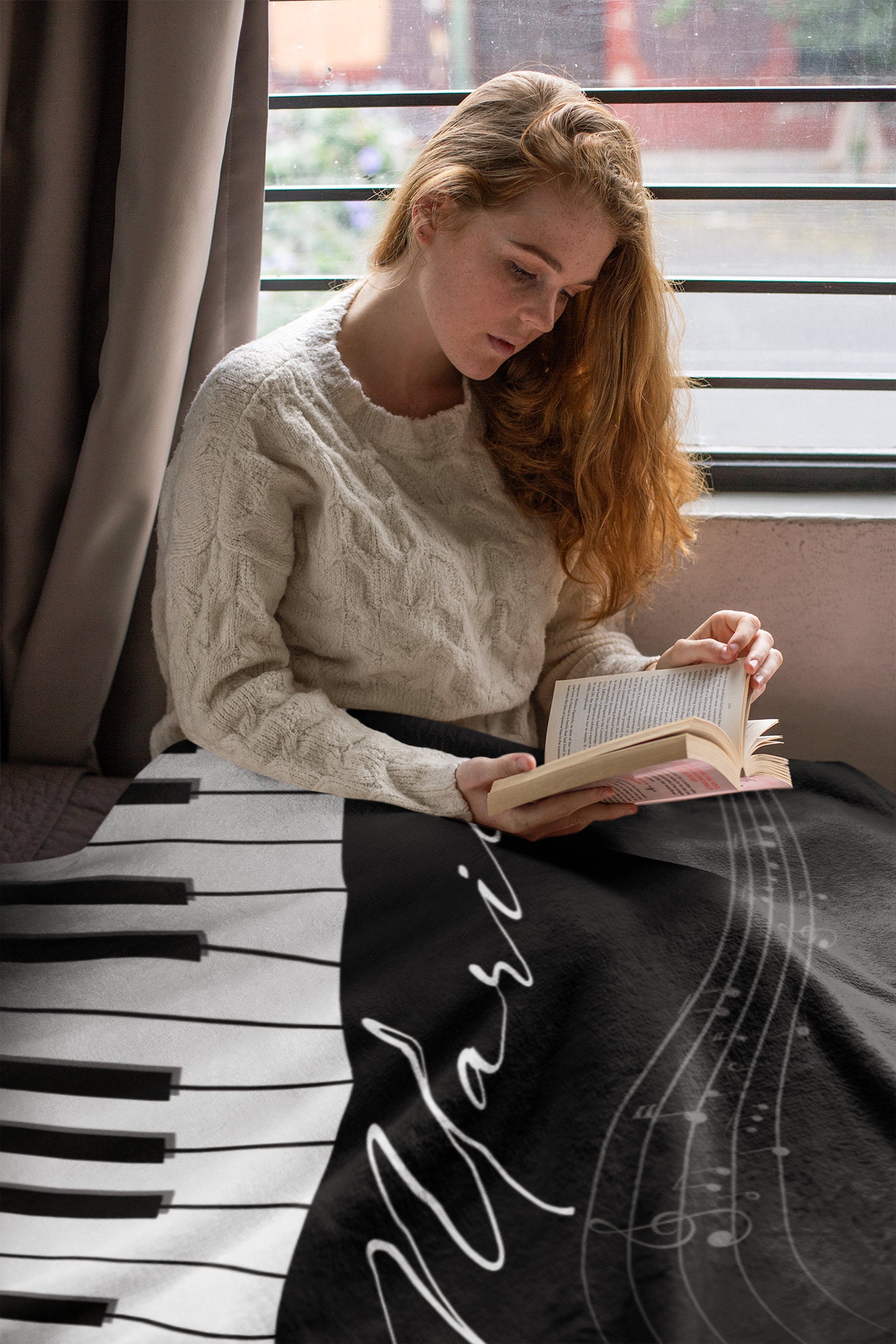Custom Music Blanket With Name, Custom Piano Music Blanket, Music Lover ...