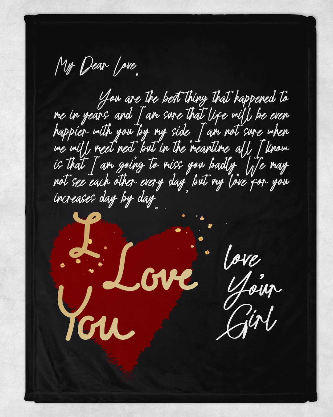 Handwriting Blanket Personalized Blanket Custom Letter Blanket ...