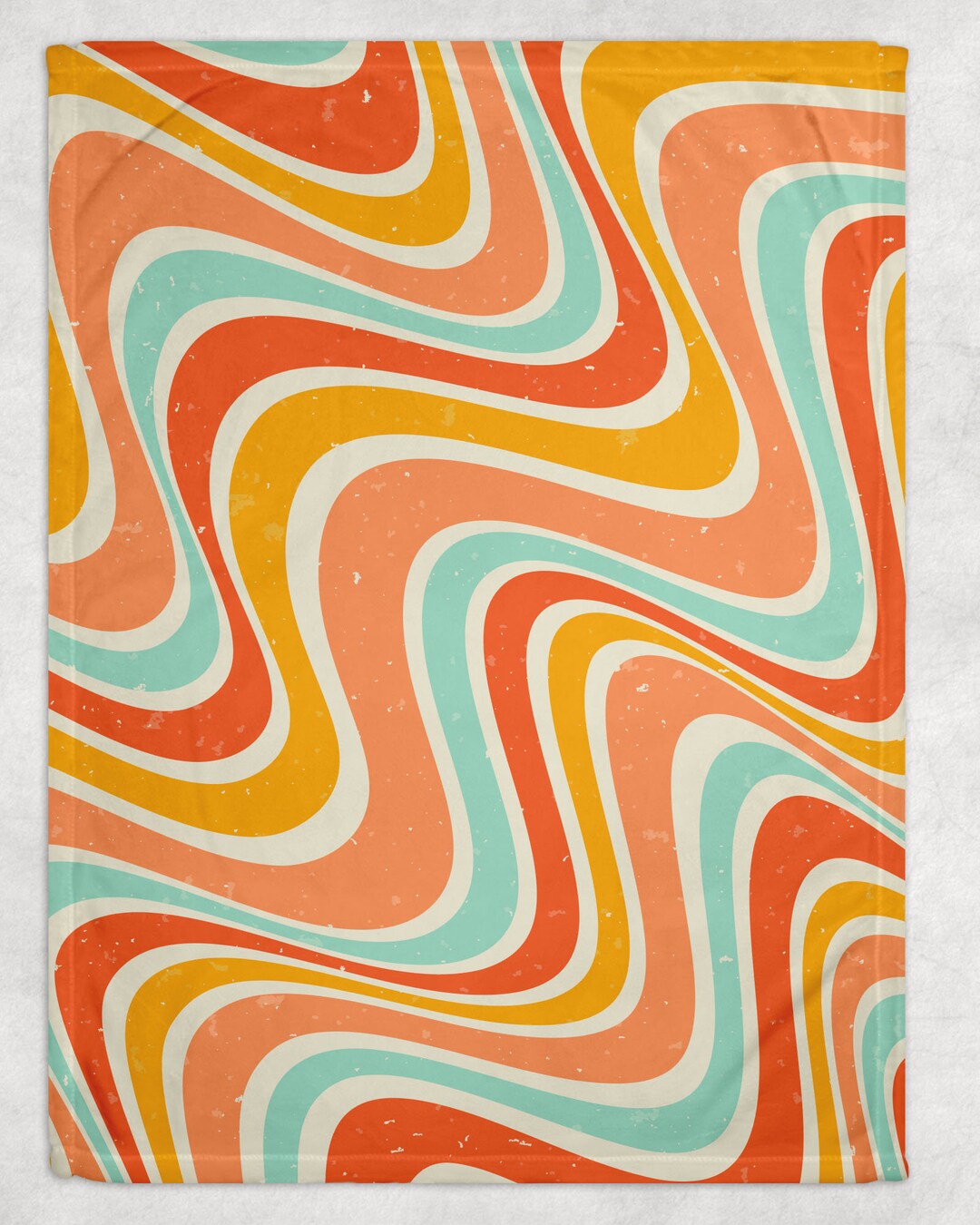 Retro Throw Blanket, Funky Trippy Blanket, Lightweight Hippie Throw ...