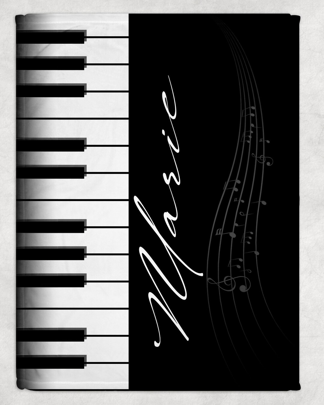 Custom Music Blanket With Name, Custom Piano Music Blanket, Music Lover ...