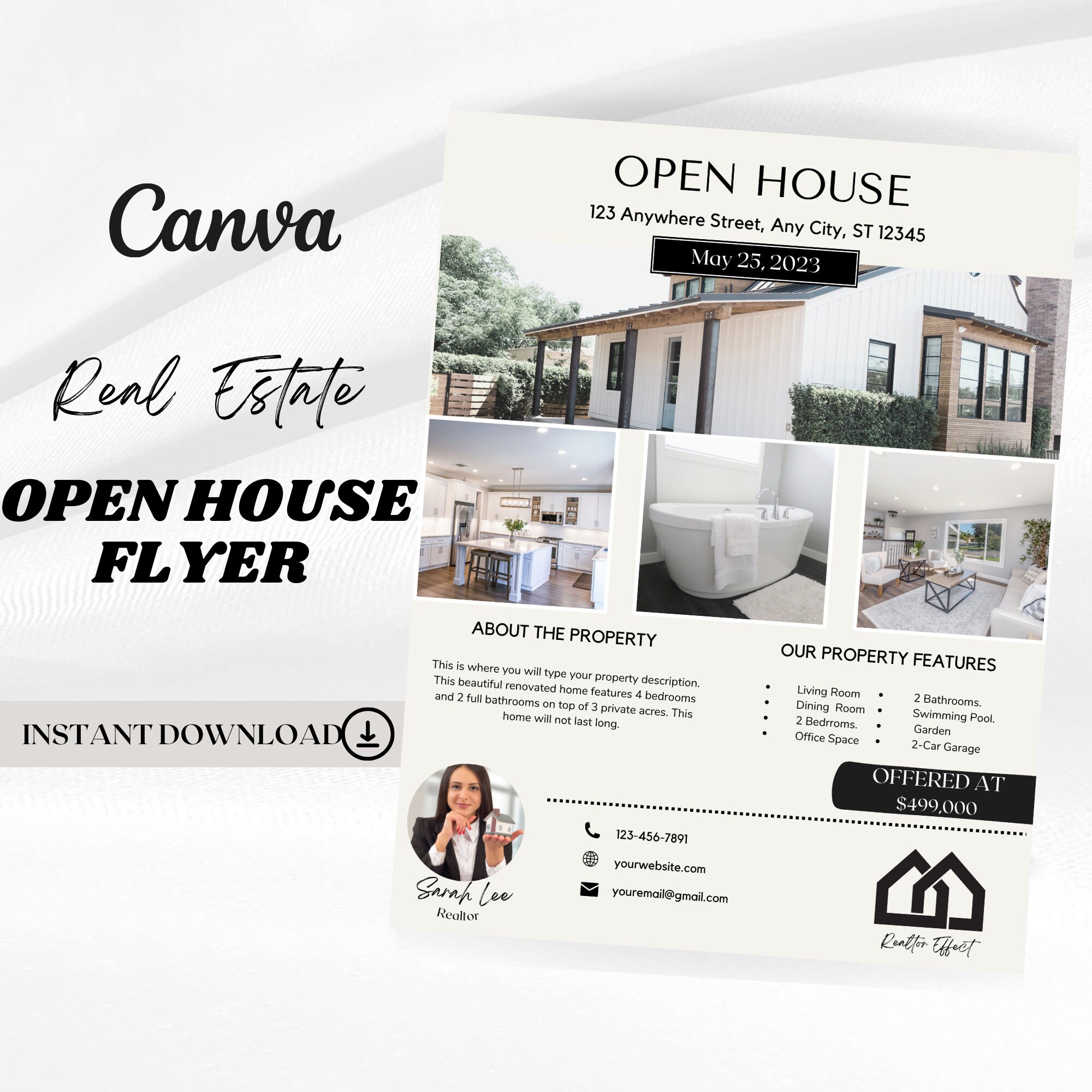 Open House Flyer Template, Real Estate Open House Flyer, Real Estate ...