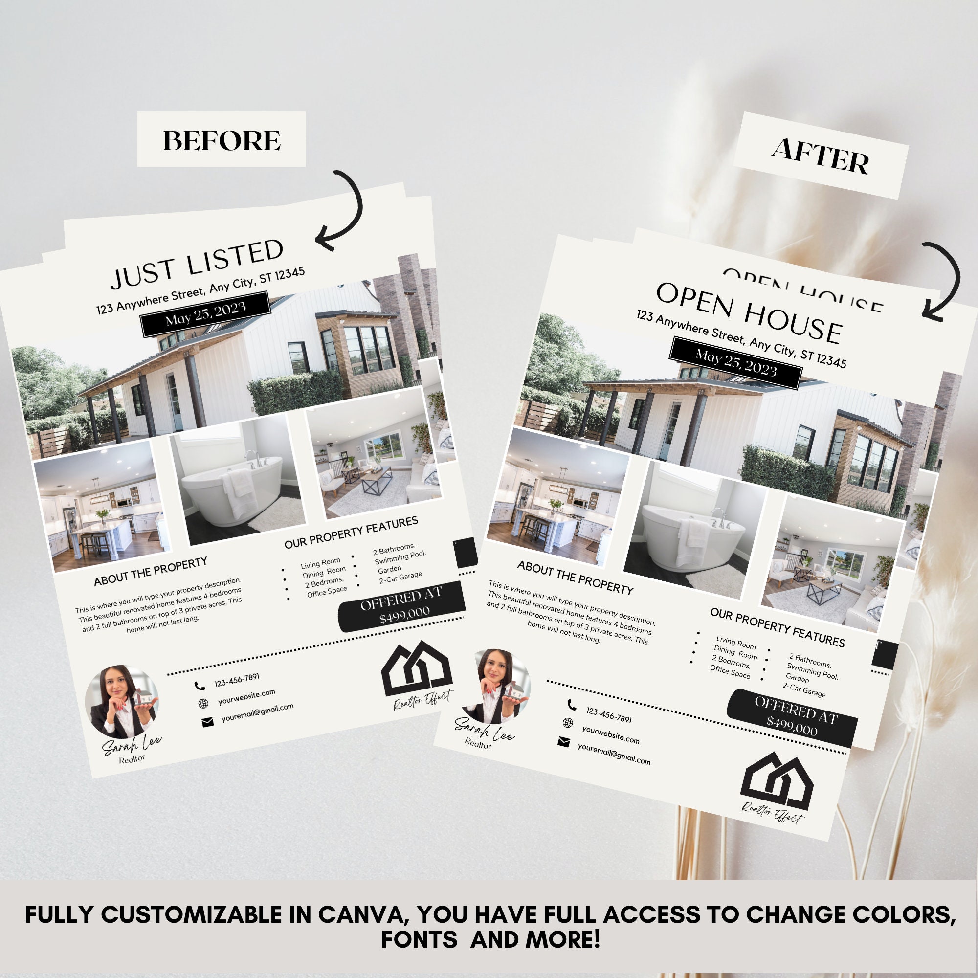 Open House Flyer Template, Real Estate Open House Flyer, Real Estate ...