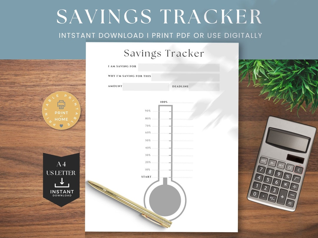 Visual Savings Tracker Printable, Money Tracker, Savings Challenge ...