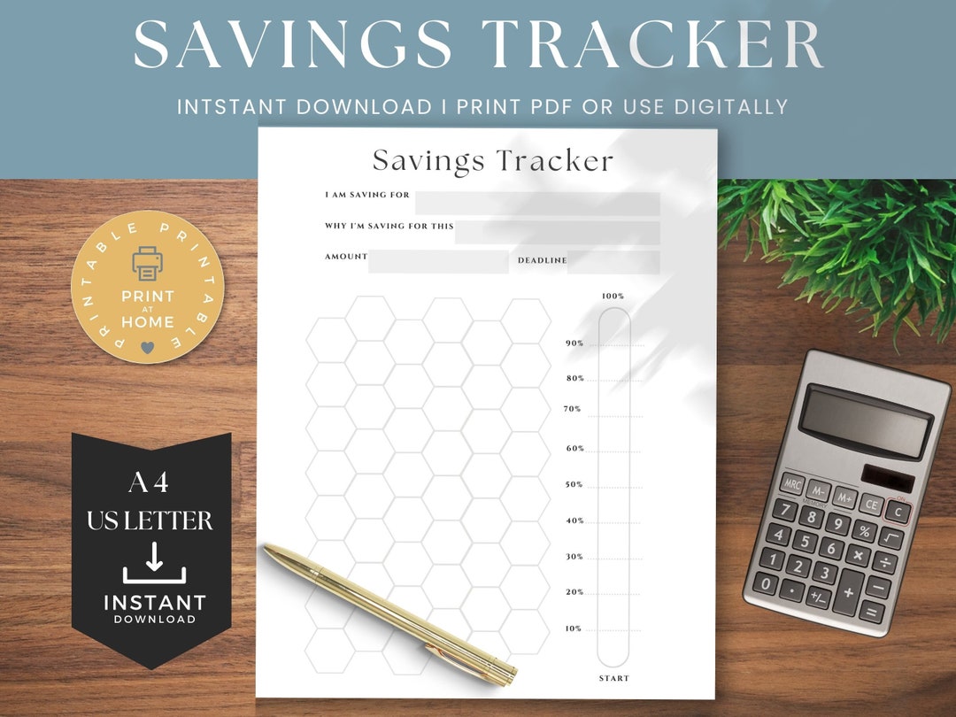 Visual Savings Tracker Printable, Money Tracker, Savings Challenge ...