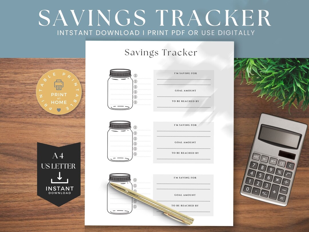 Printable Jar Savings Tracker Money Tracker Savings - Etsy