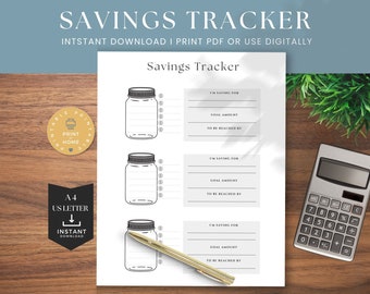 Savings Jar Tracker Printable: Money Saving Challenge (digital Download ...