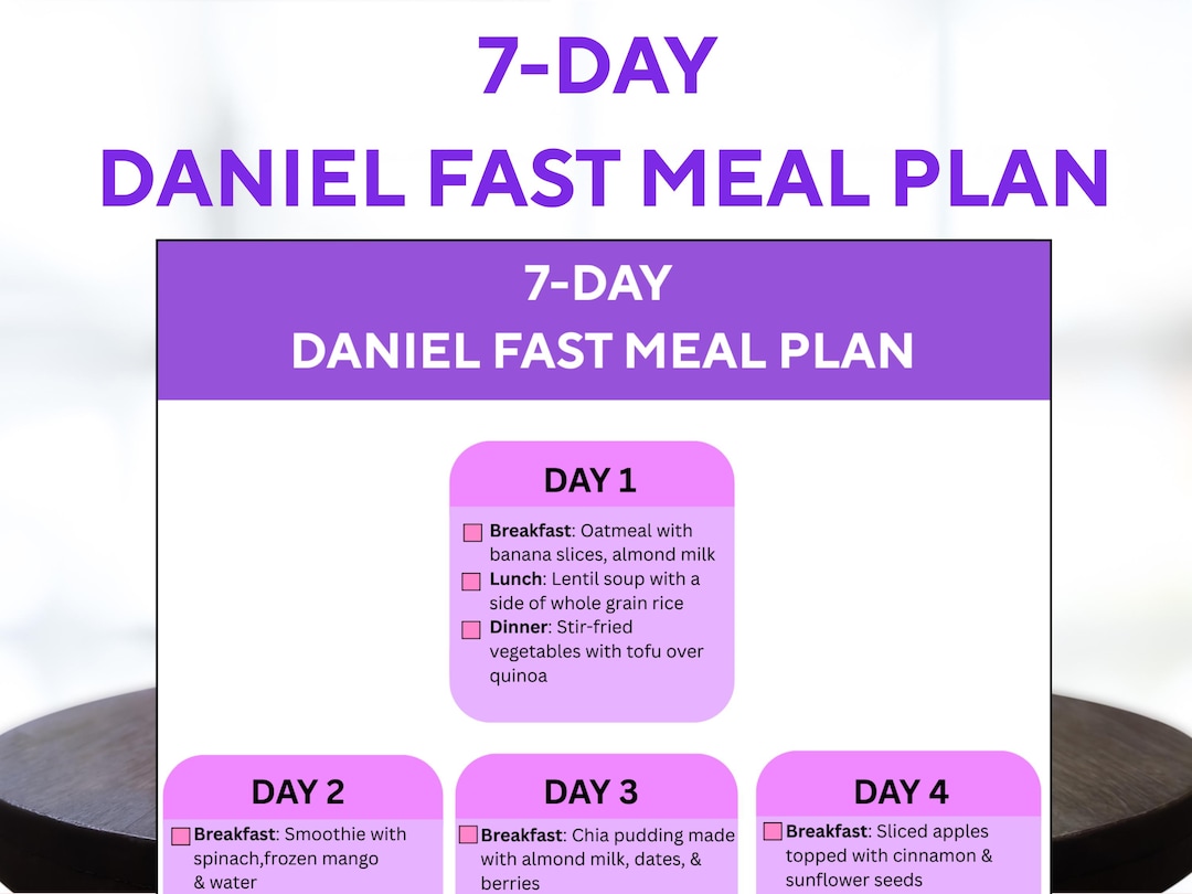 7 Day Daniel Fast Meal Plan, Daniel Fast Menu Plan, PDF, Print It ...