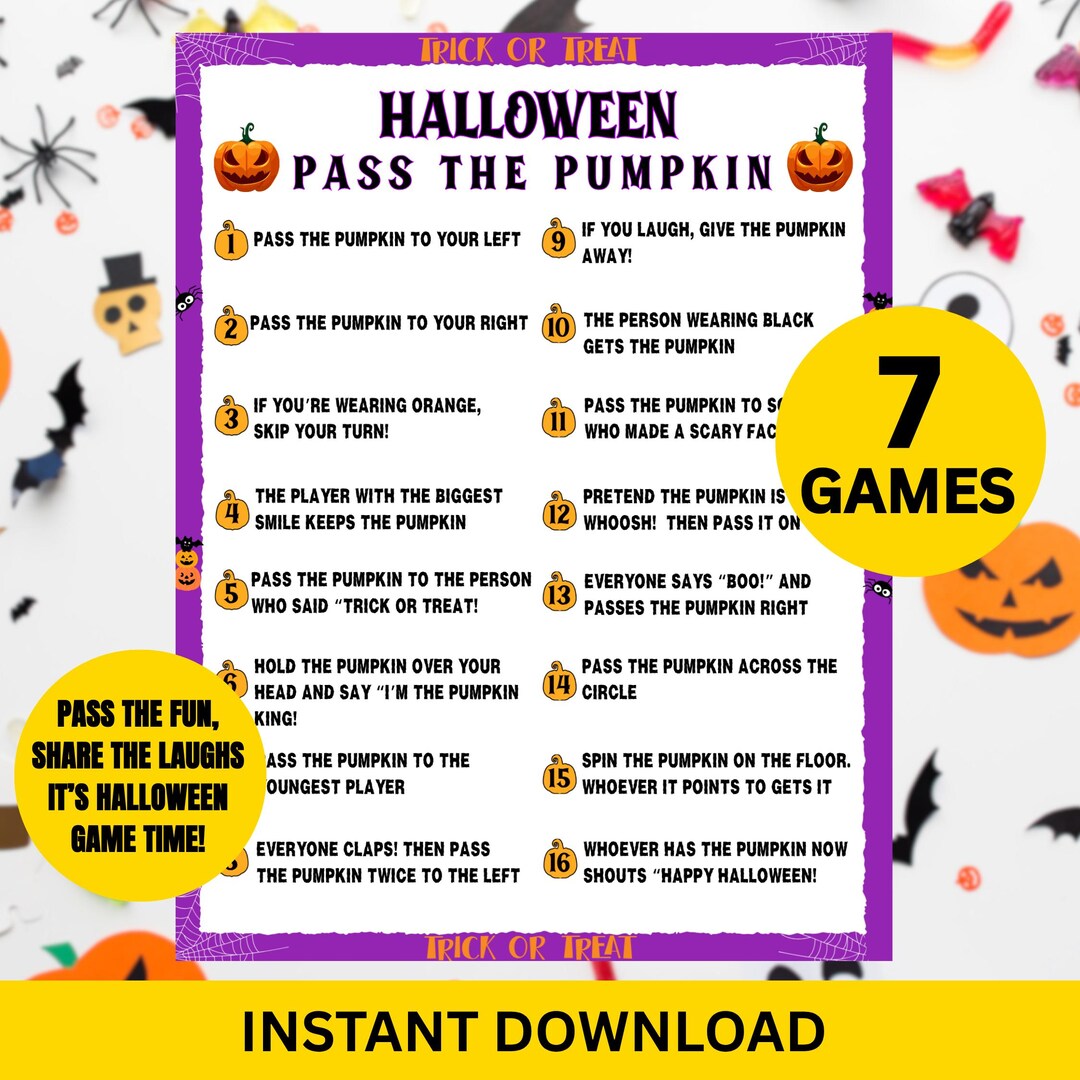 7 Halloween Game, Pass the Pumpkin Games, Pass the Prize Games, Left ...