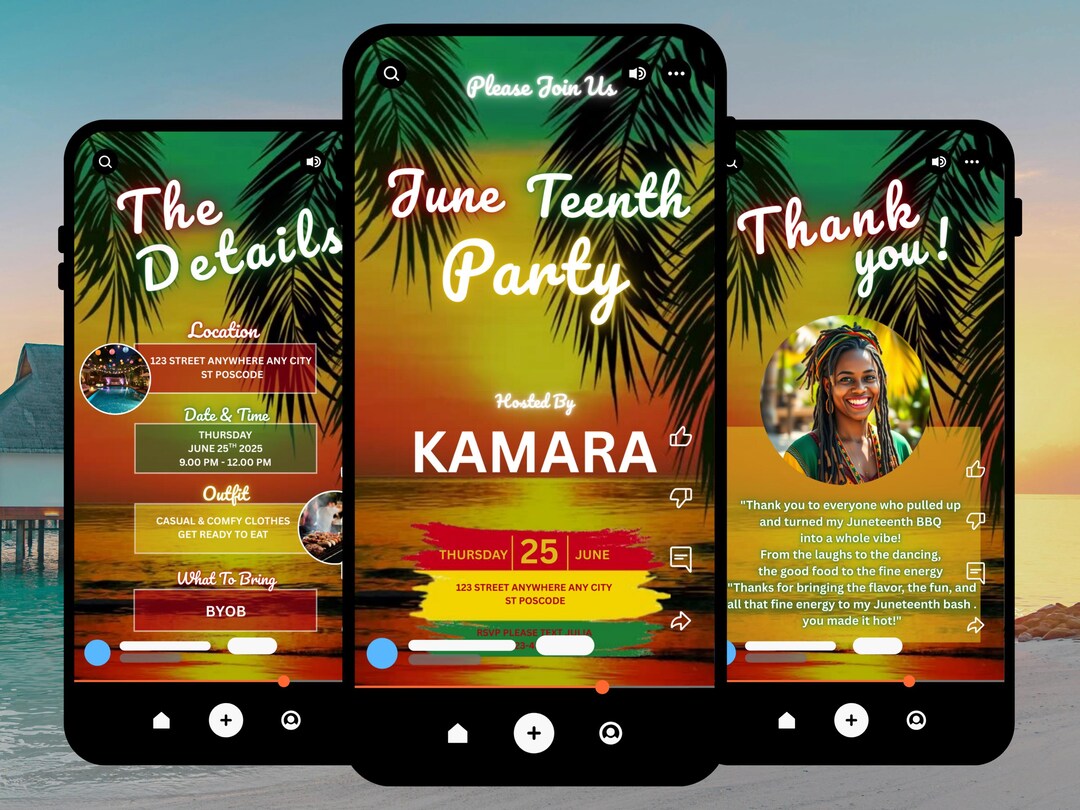 Editable Juneteenth Invitation ,backyard Cookout Flyer June Teenth ...