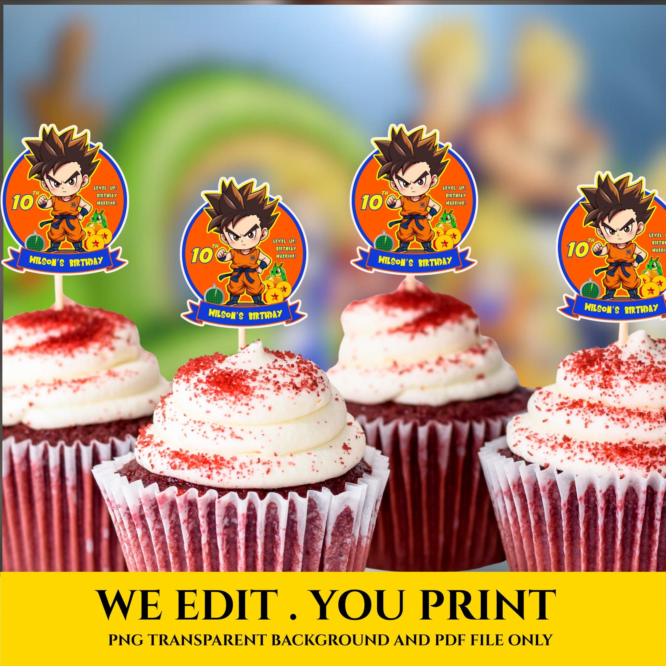 3 Size Custom Anime Goku Cake Topper, Super Saiyan,dragon Ball Party ...