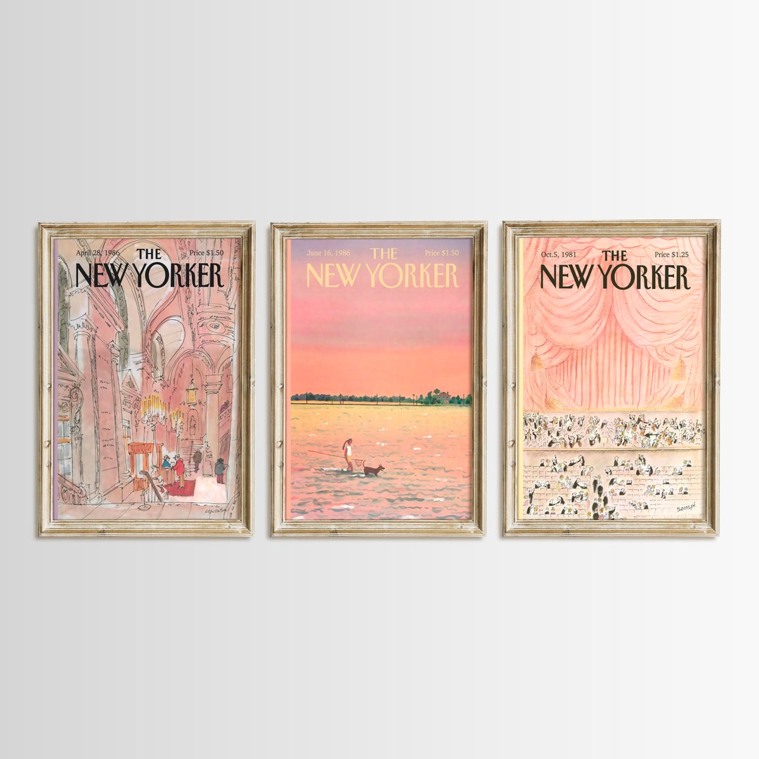 New Yorker Download Pink New Yorker Magazine Vintage the New Yorker Print Set New Yorker Poster ...