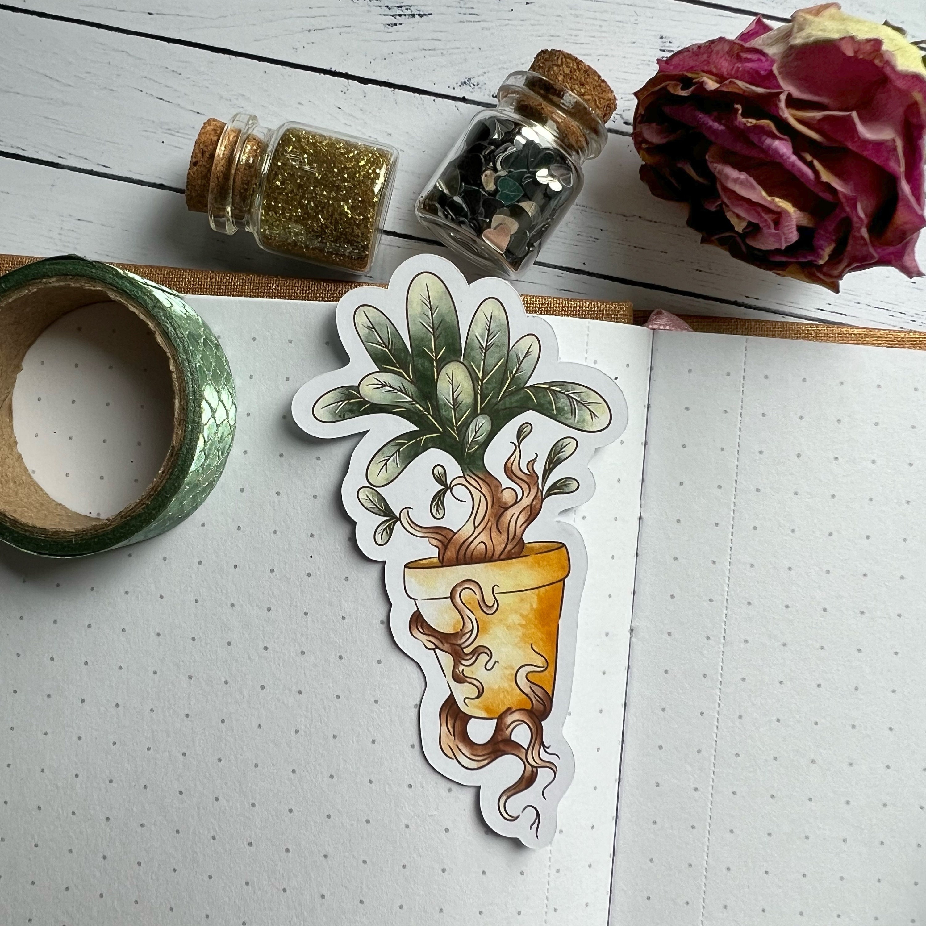 Forest Plant Sticker Cute Plant Bullet Journal Sticker, Planner Sticker ...