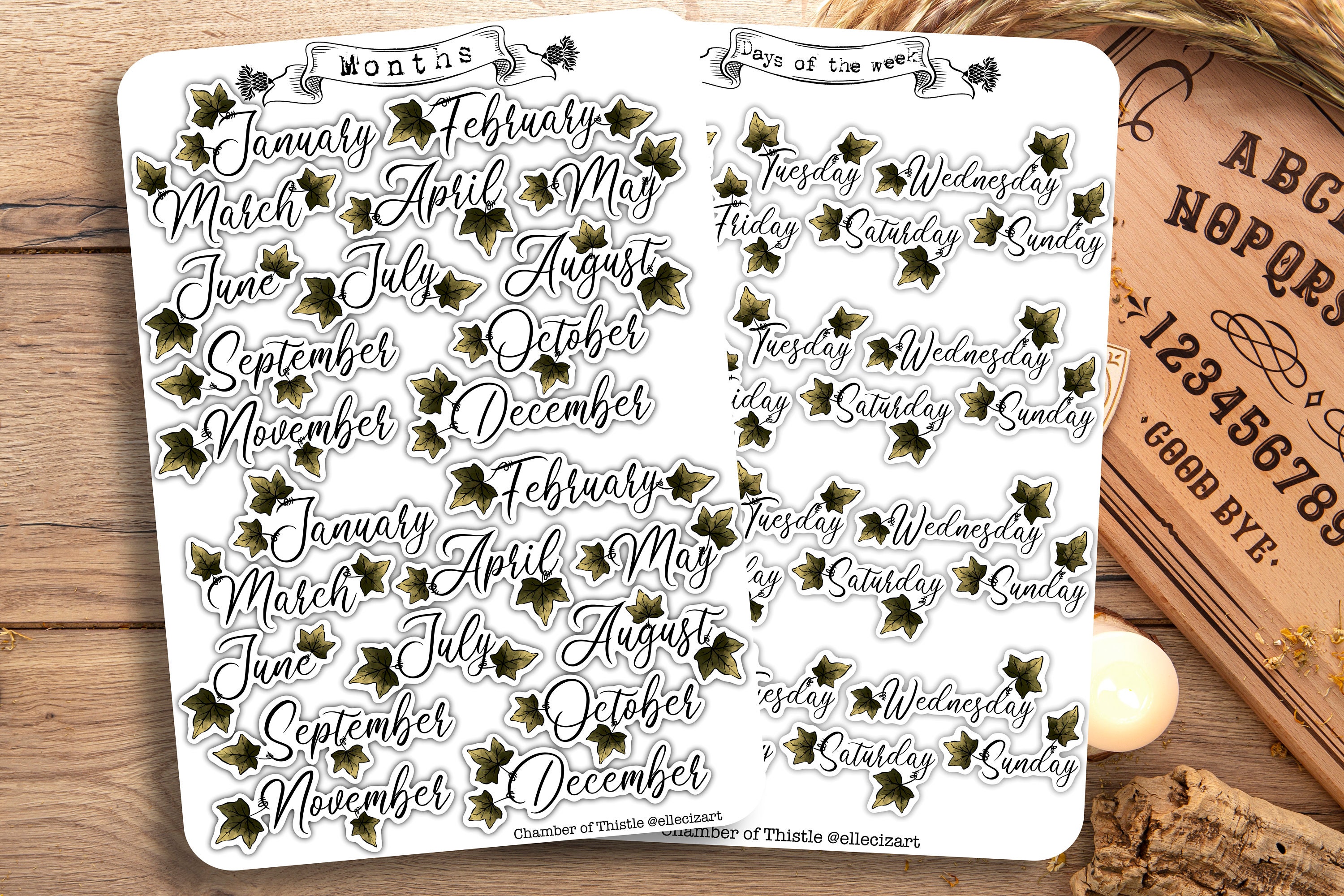 Months of the Year Sticker Sheet Month Stickers Bullet - Etsy