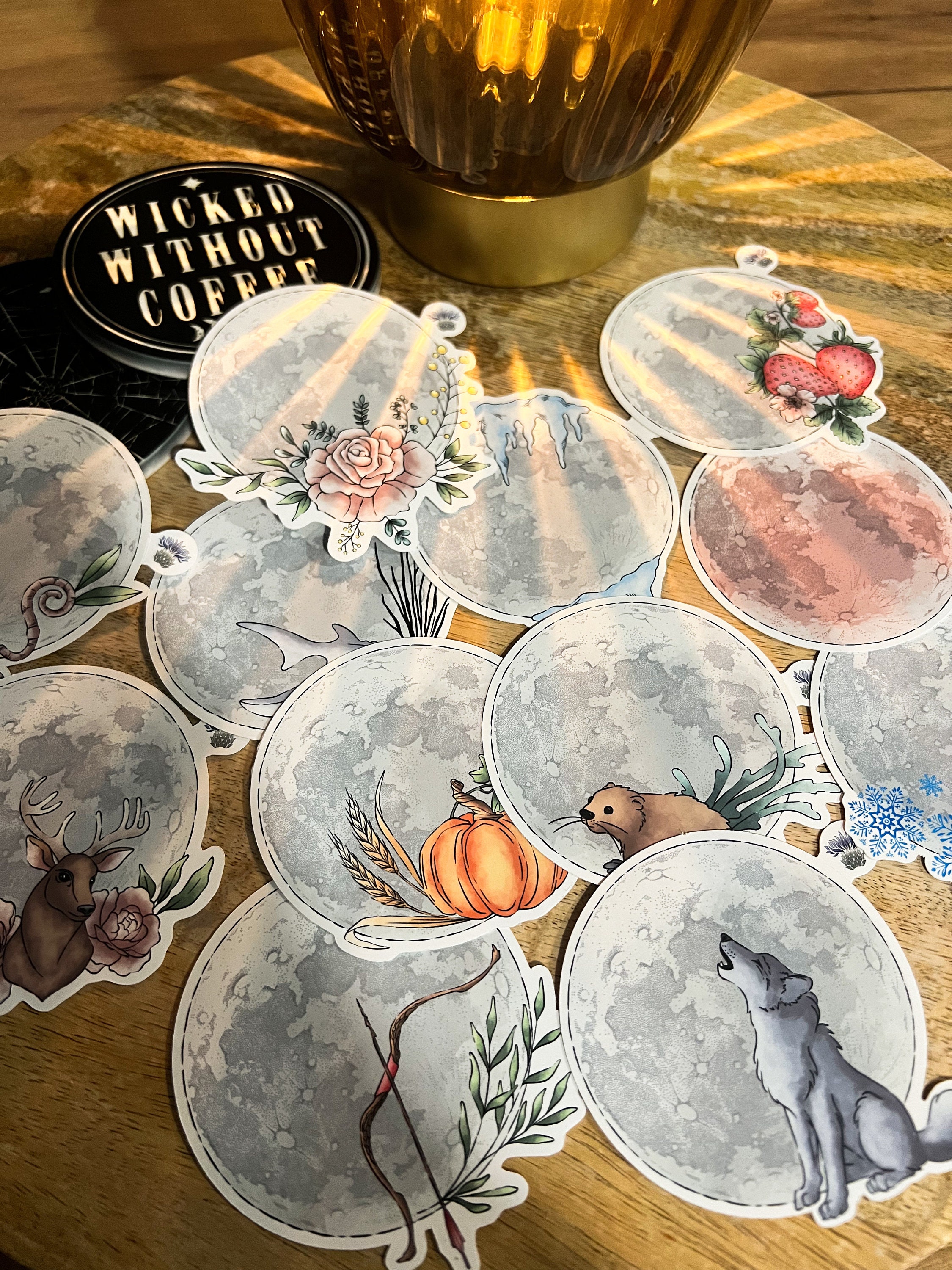 Full Moons Sticker Set 2024 Witchy Stickers Witchcraft Moon Stickers ...