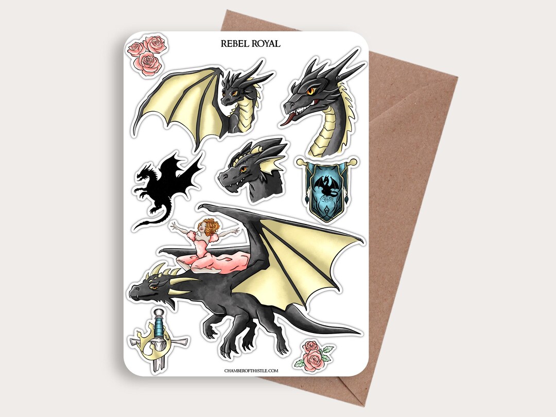 Sticker Sheet Romantasy, Dragon Sticker Sheet | Journal Stickers ...
