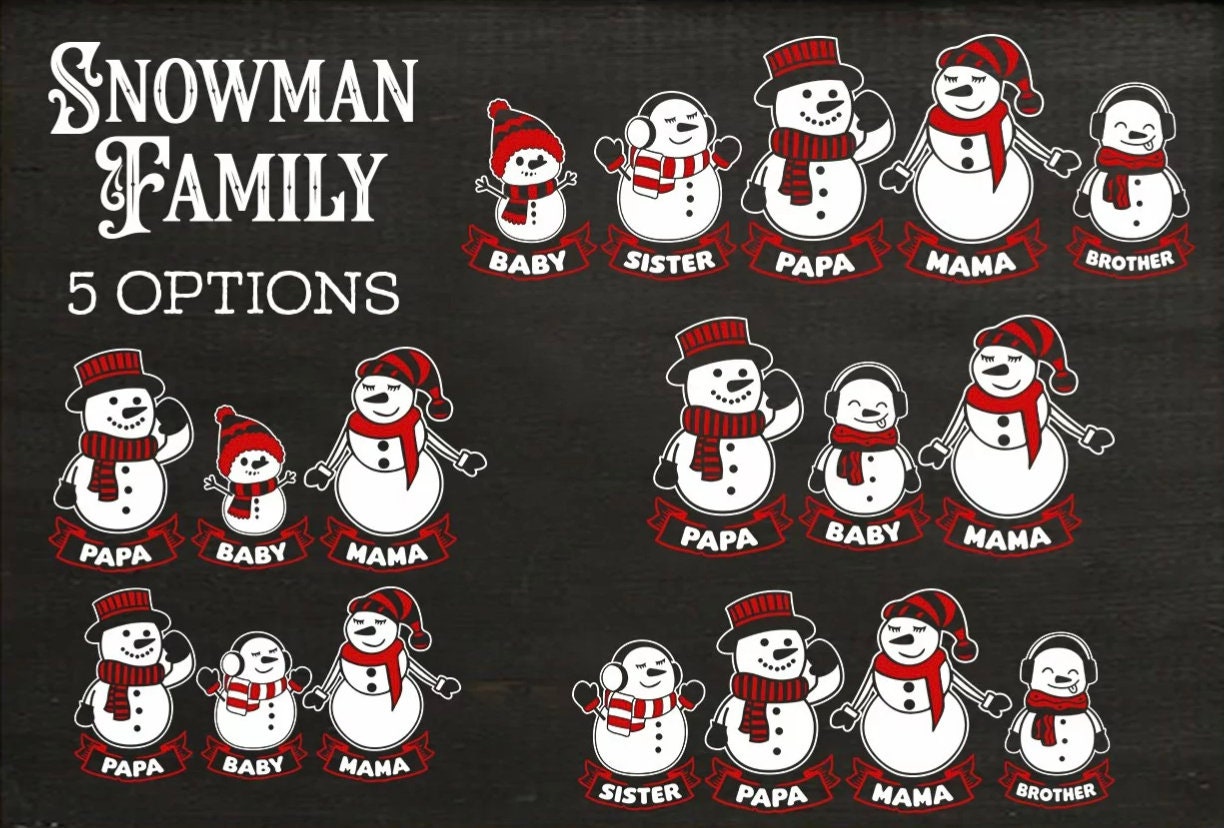 Snowman Family SVG - Etsy