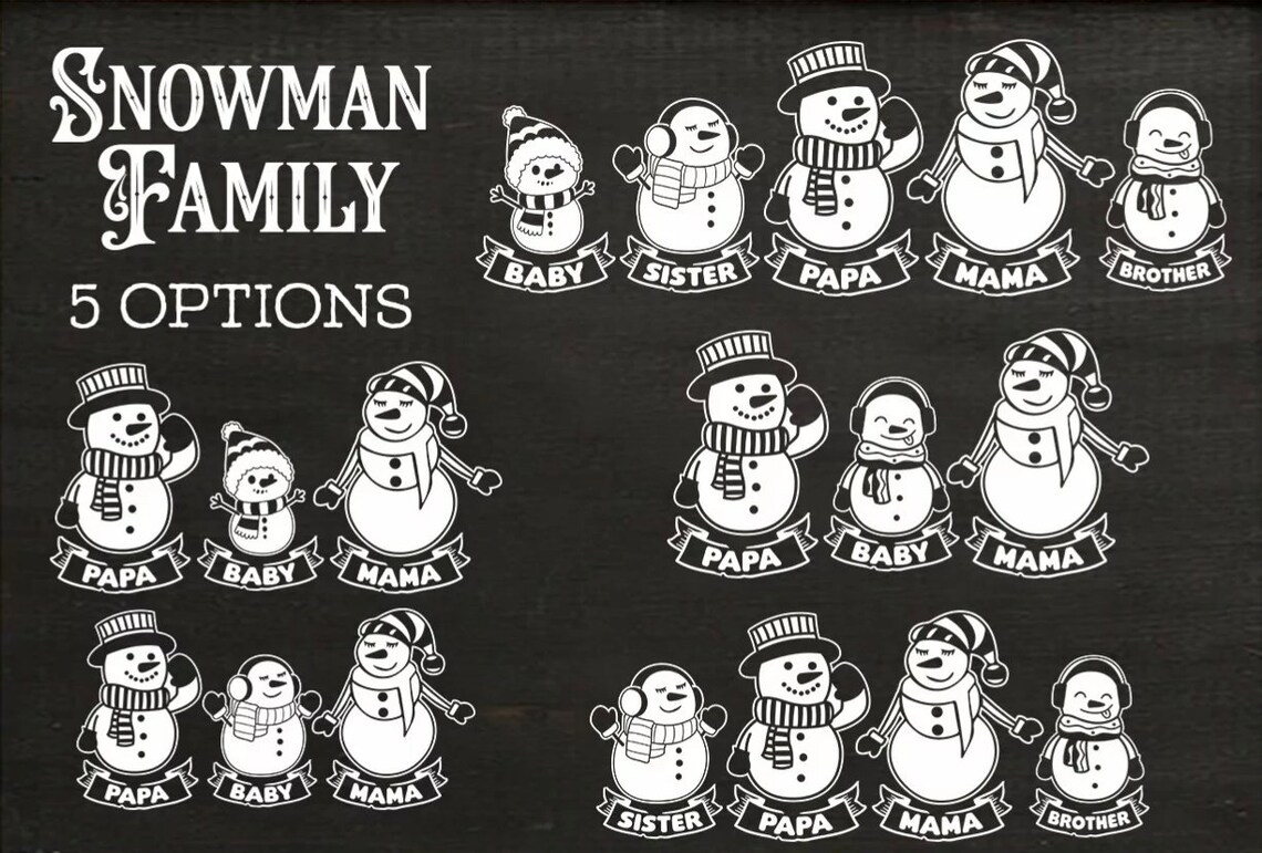 Snowman Family SVG - Etsy