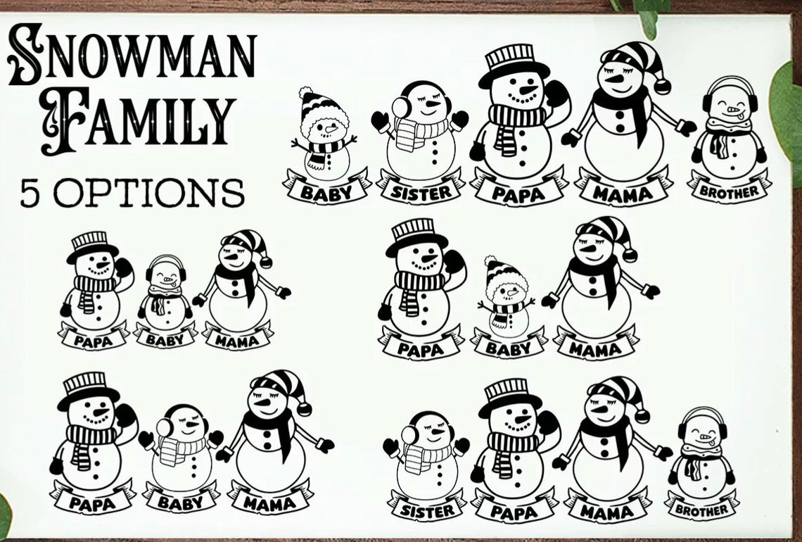 Snowman Family SVG - Etsy