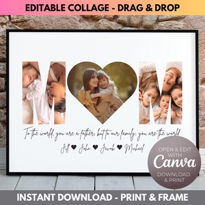 MOM EDITABLE Photo Collage, Mothers Day Gift Collage, Mommy Photo ...