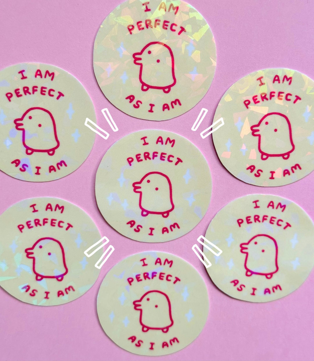 Kuchipatchi Holographic Vinyl Sticker - Positive Affirmation Sticker ...