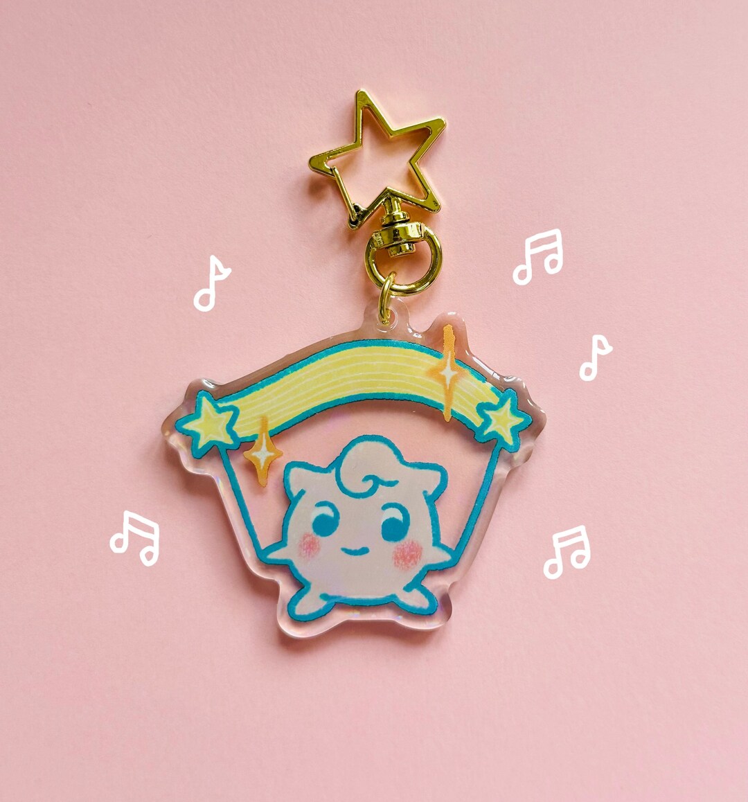 Jigglypuff Holographic Keychain - Pokemon - Anime - Cute Keyring ...