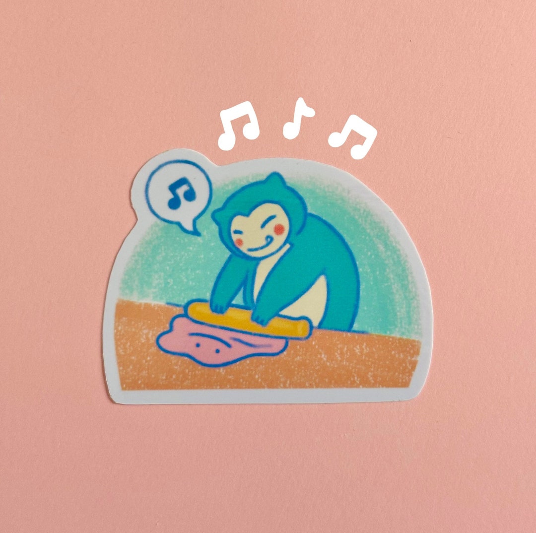 Snorlax Baking Sticker - Anime - Cute - Kawaii - Etsy