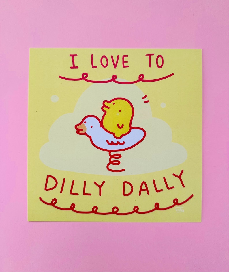 Kuchipatchi 'I Love to Dilly Dally' Art Print Square Tamagotchi Kawaii ...