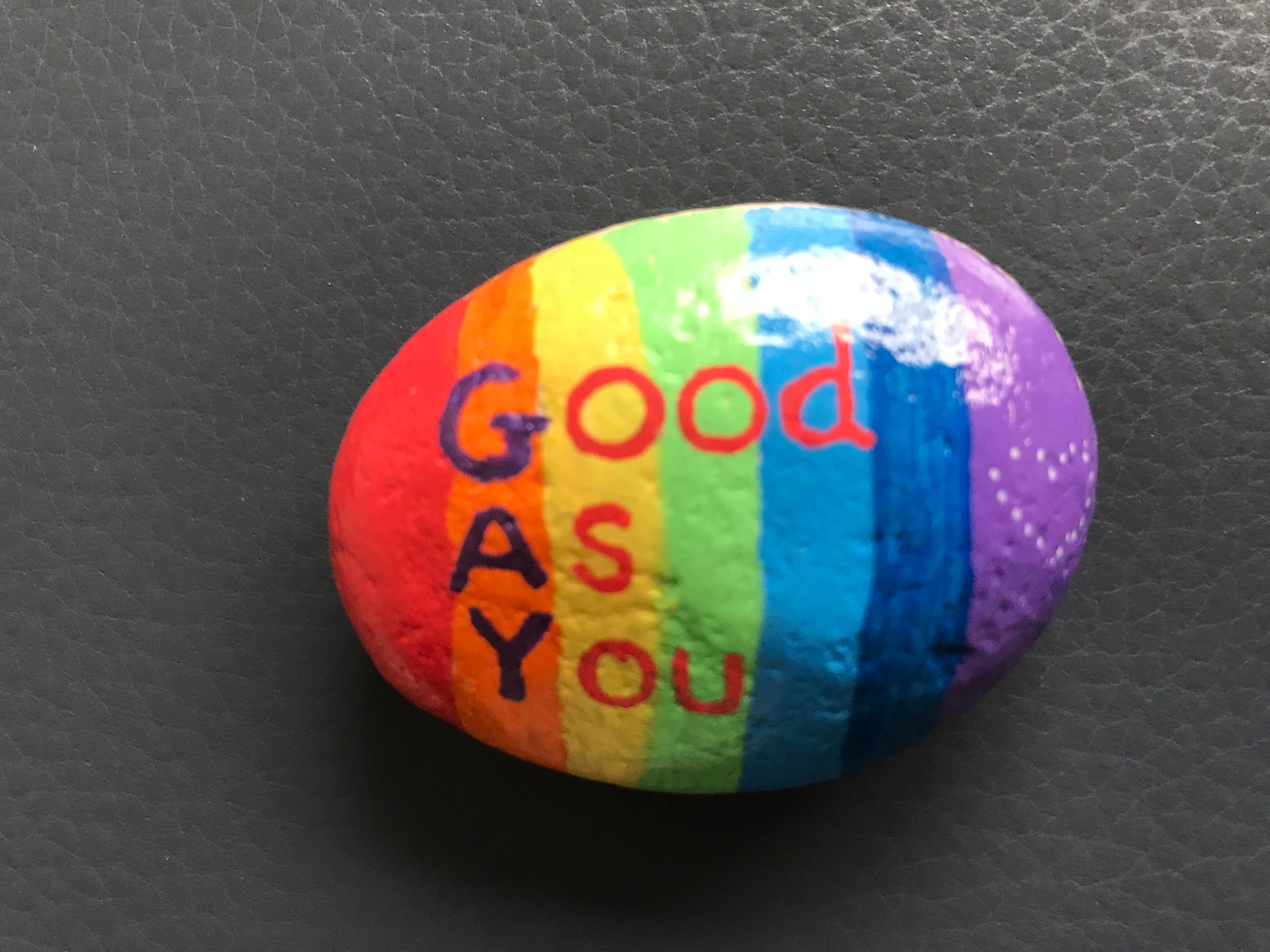 Set of 4 Hand Painted Pebbles With Pride Rainbows - Etsy UK