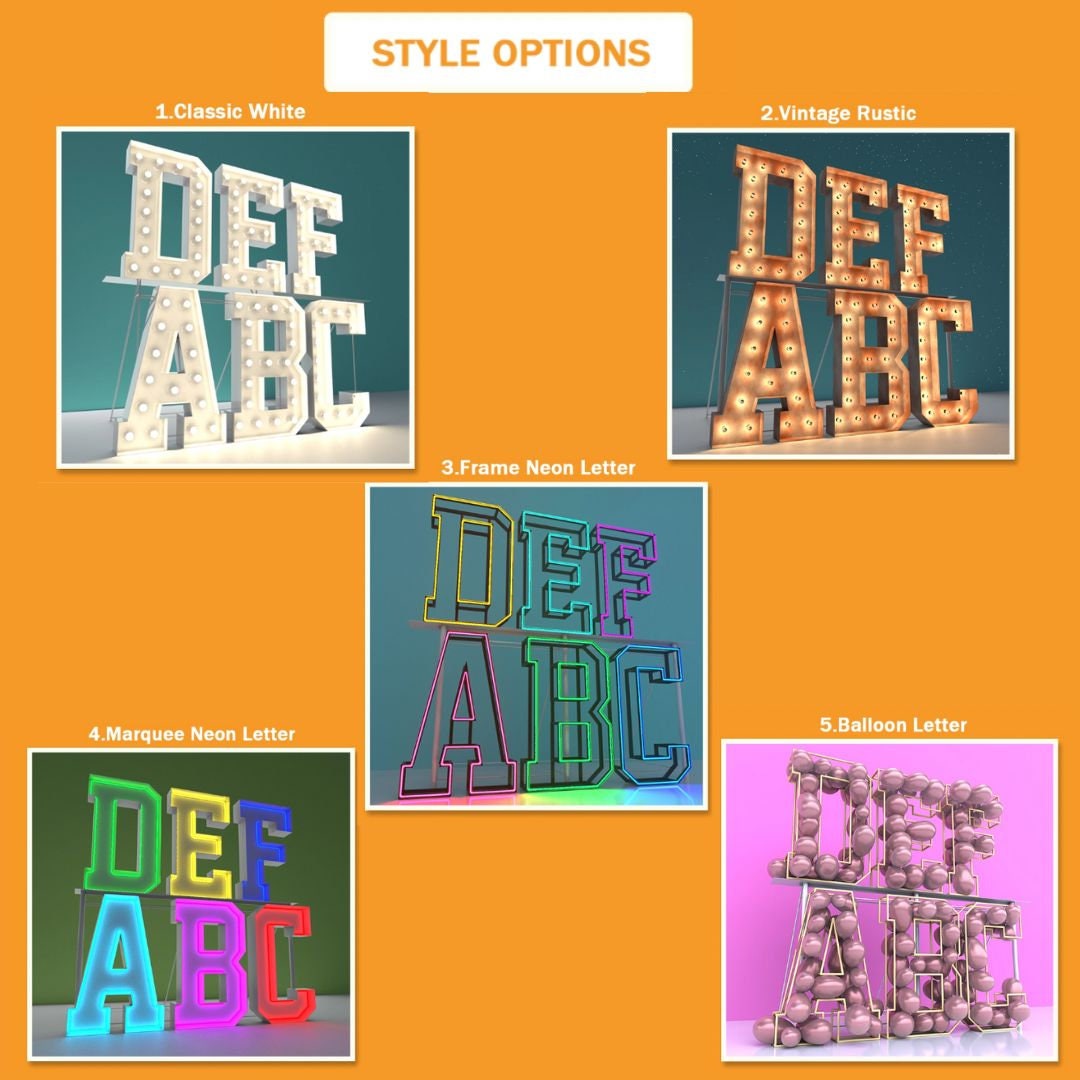 Vintage Metal Marquee Letters Punch Hole Channel Letter LED Wedding ...