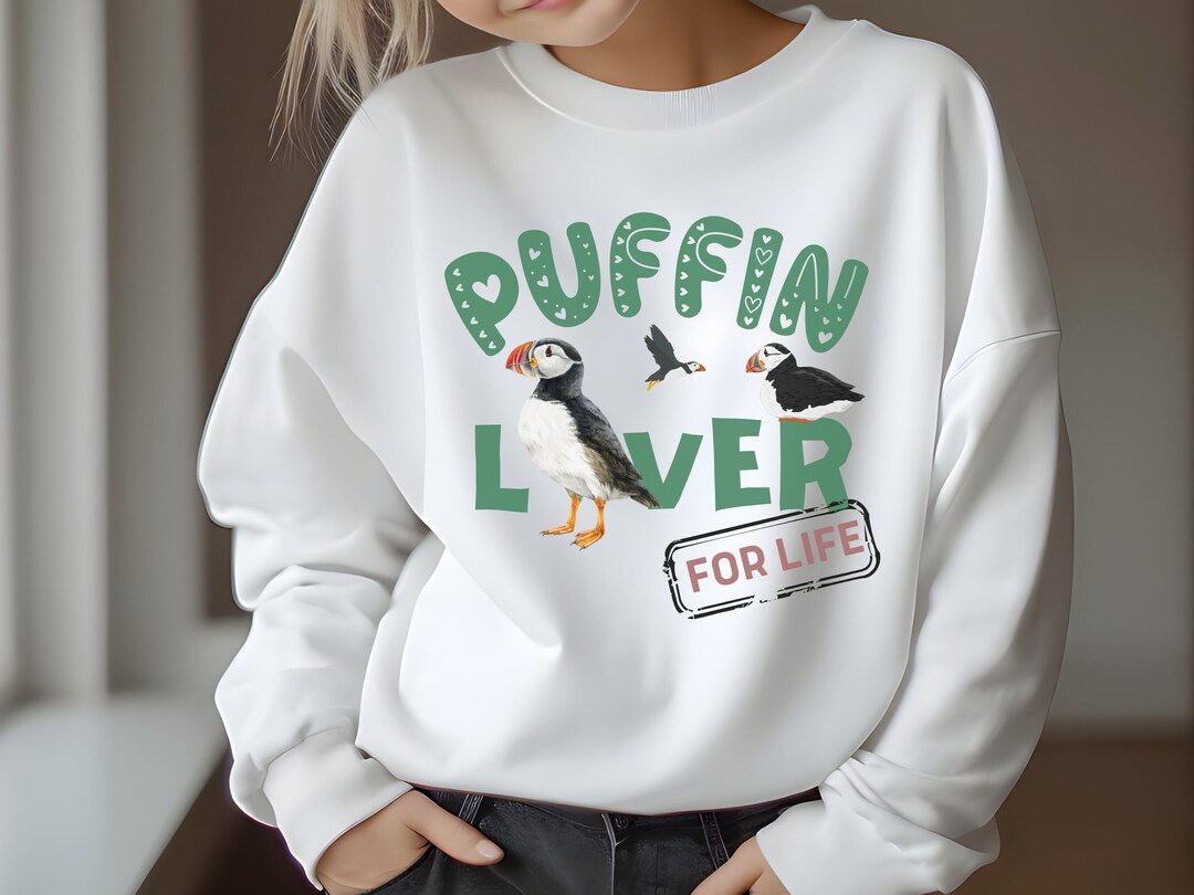 Puffin Sweatshirt, Puffin Gifts, Birds Gift Sweater, Winter Birds ...