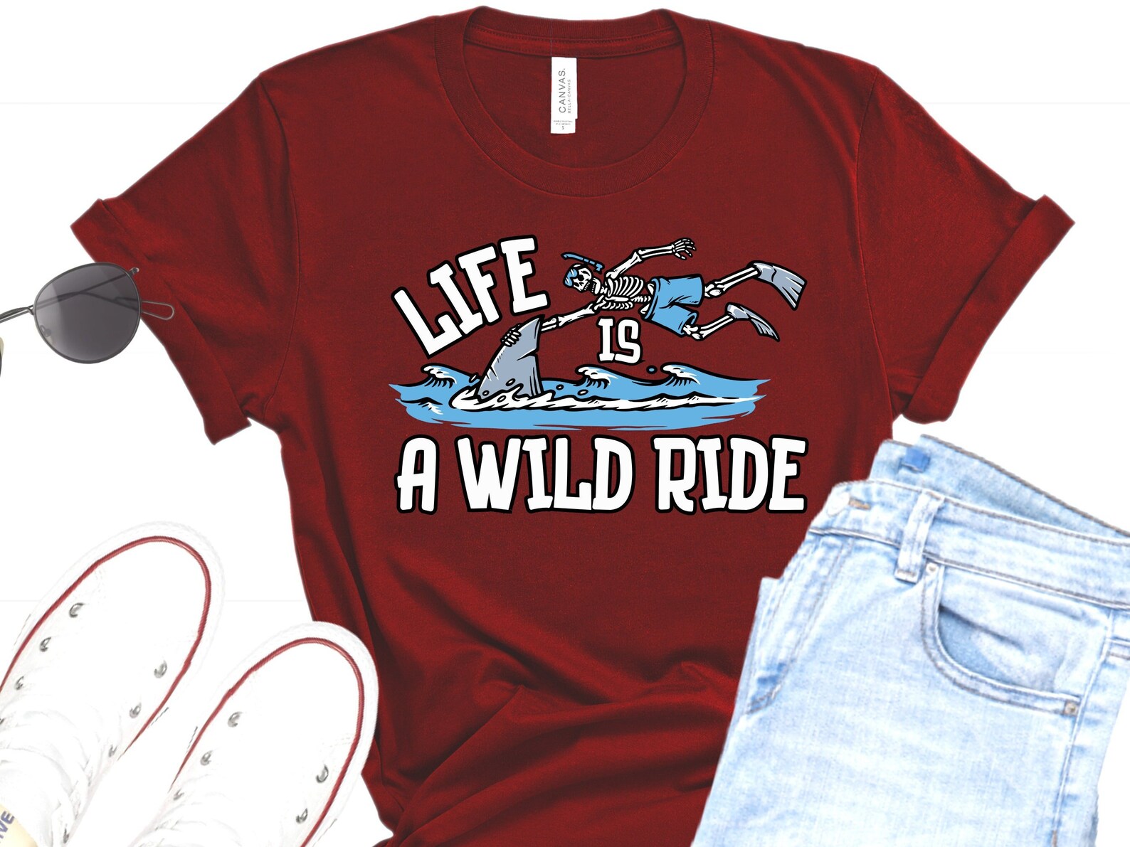 Life is Shirt, Life Shirt, Skeleton Shirt, Enjoy Life, Shark Shirt ...