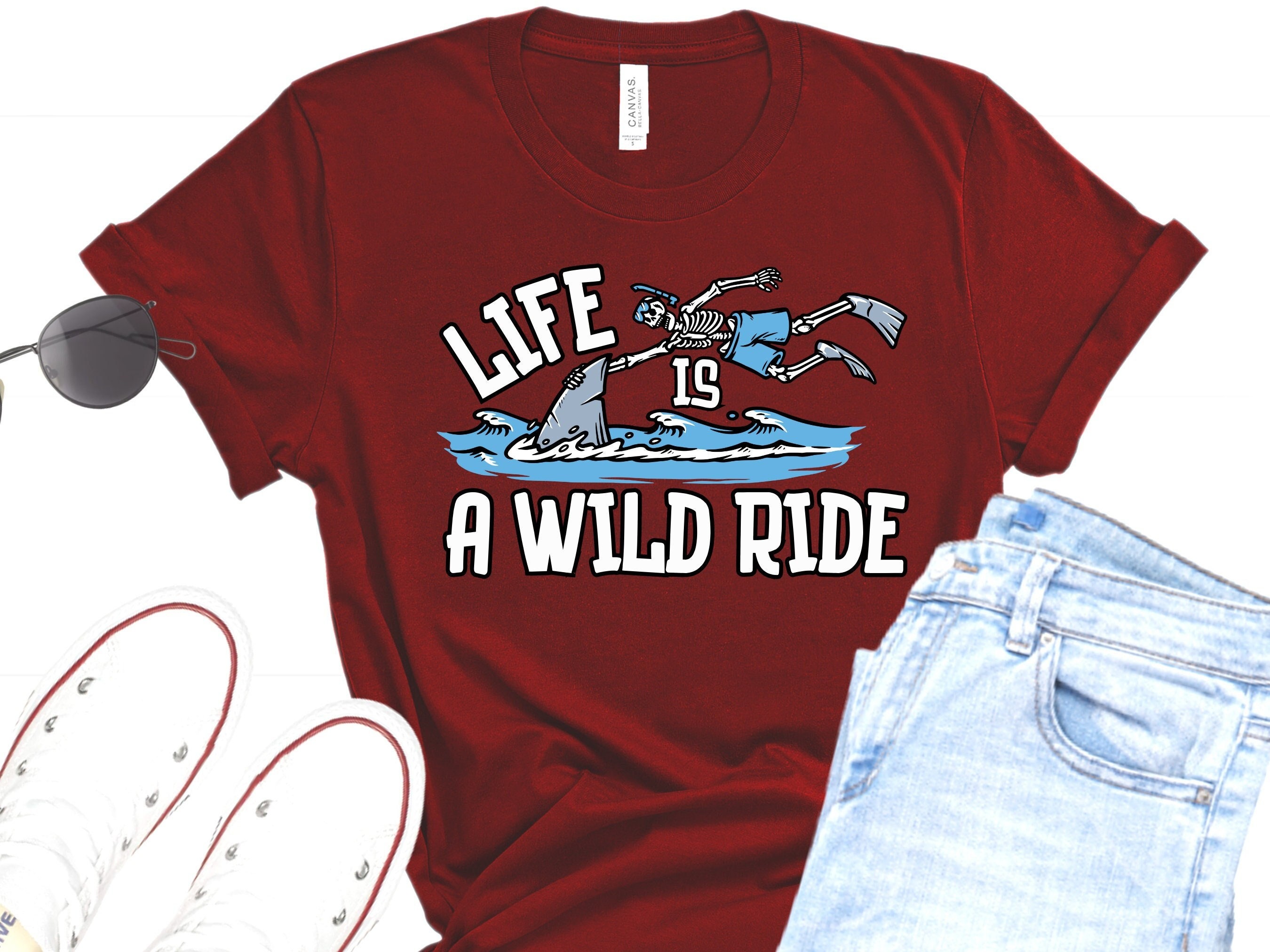 Life is Shirt, Life Shirt, Skeleton Shirt, Enjoy Life, Shark Shirt ...
