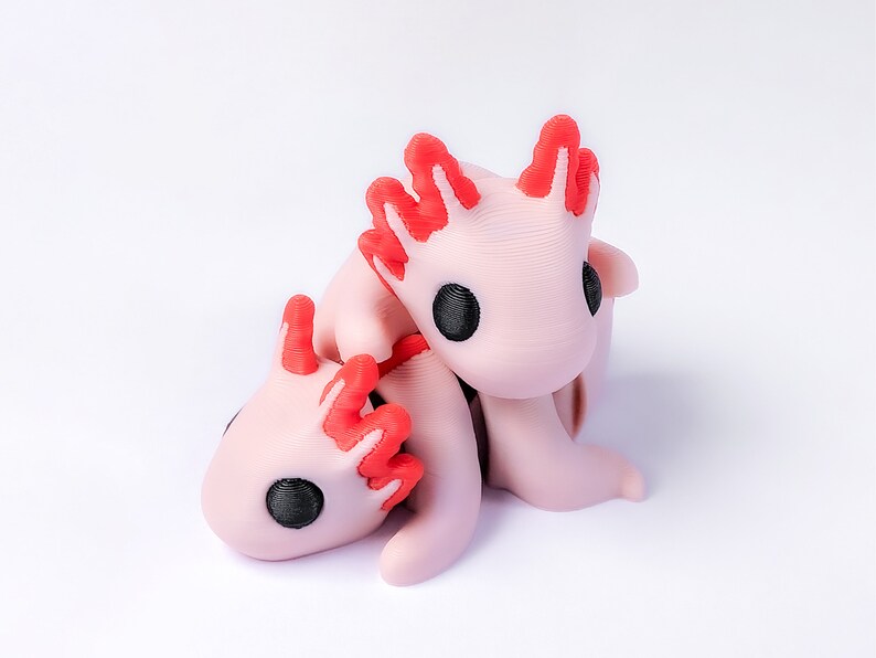Axolotl Desk Buddy - Articulated Mini Small Axolotl Salamander in Pink ...