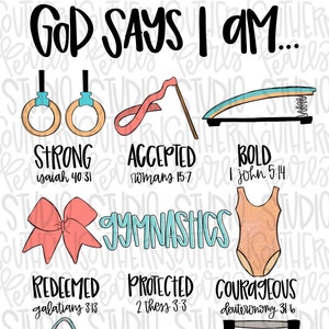 God Says I Am Gymnastics | Sublimation Design | Digital Download ...