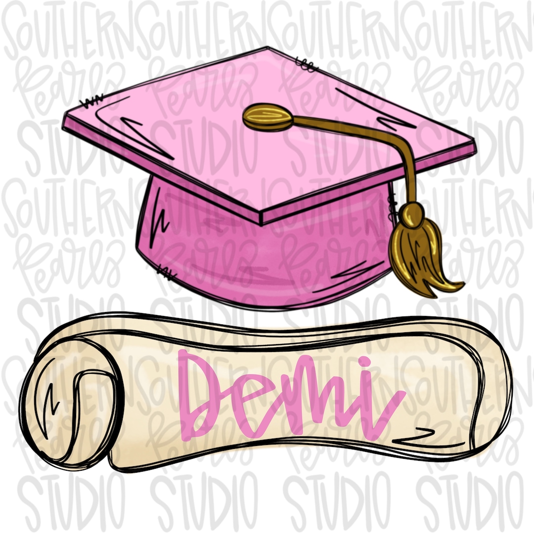 Graduation Cap Pink With Name Patch | Preschool | Kindergarten ...