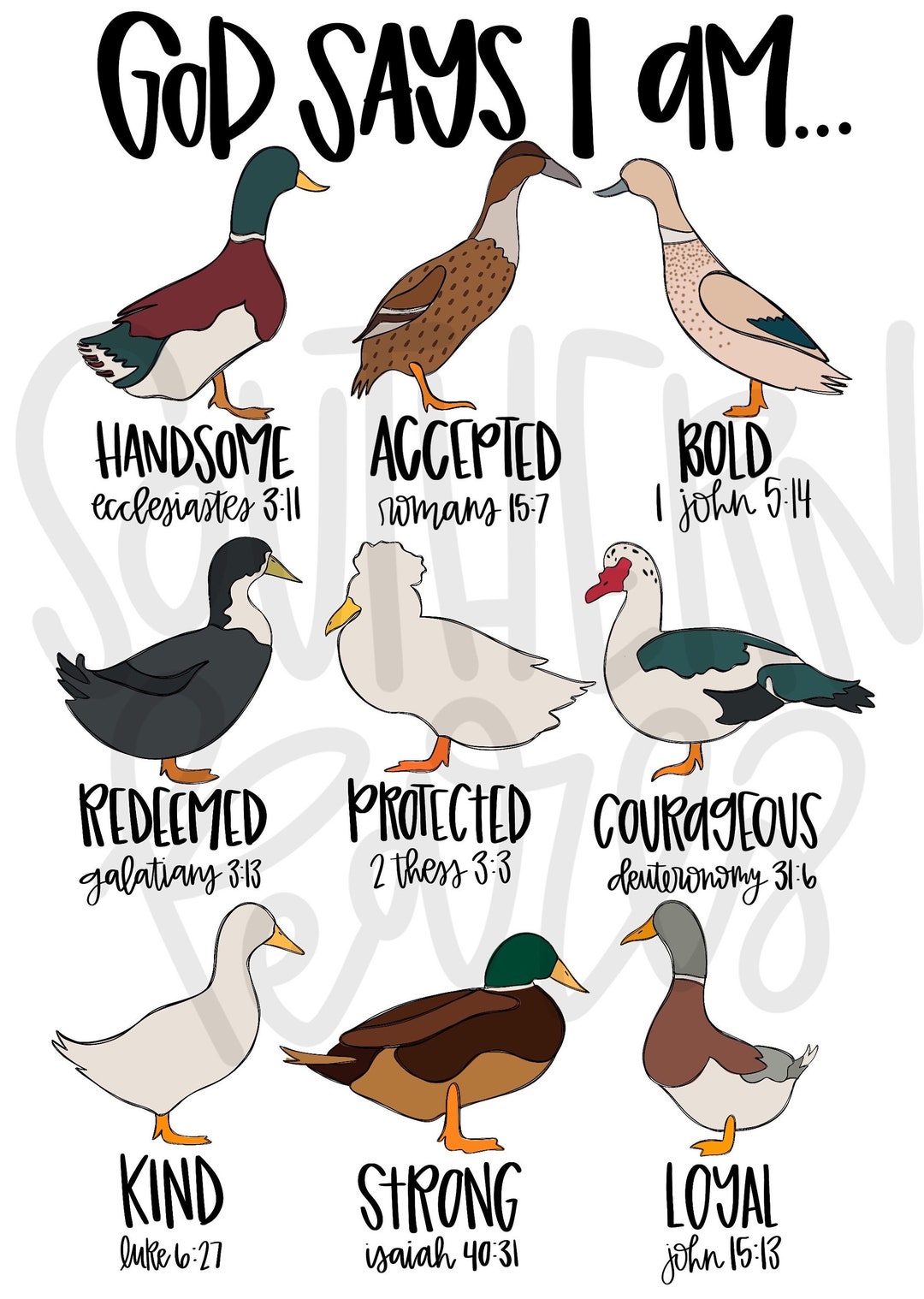 God Says I Am Ducks | Sublimation Design | Digital Download | Women’s ...