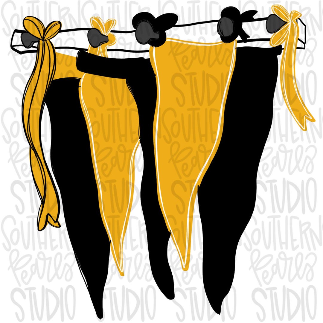 Build Your Own Team Pennants | Black and Yellow | Go Team | PNG ...