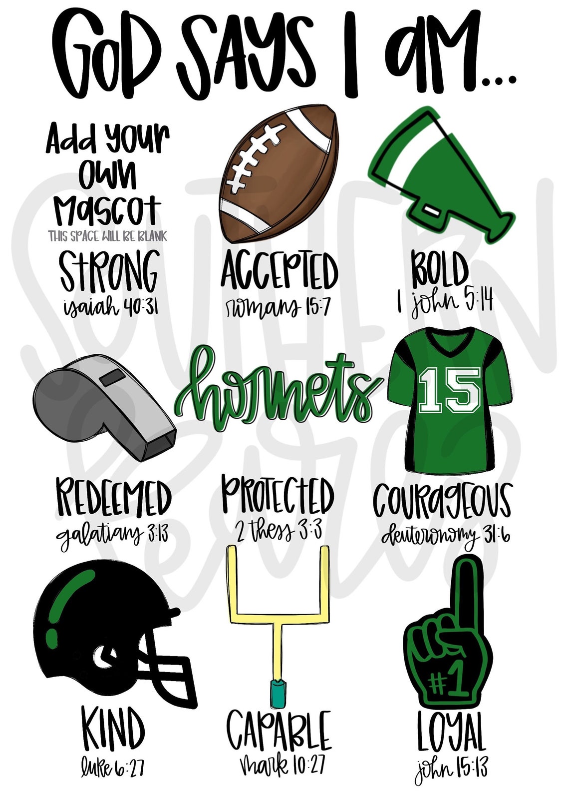 God Says I Am FOOTBALL | PNG | Sublimation | Design Download - Etsy