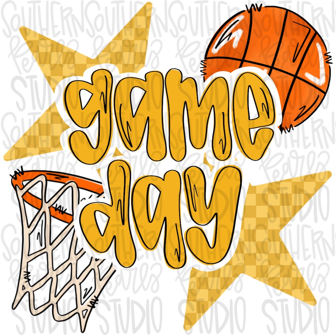 Game Day Basketball | Yellow | Go Team | PNG | Sublimation | Design ...