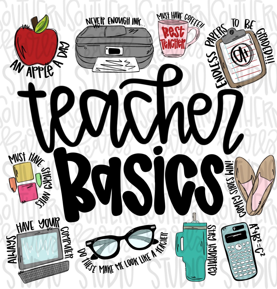Teacher Basics | Sublimation Design | Digital Download | Women’s, Kids ...