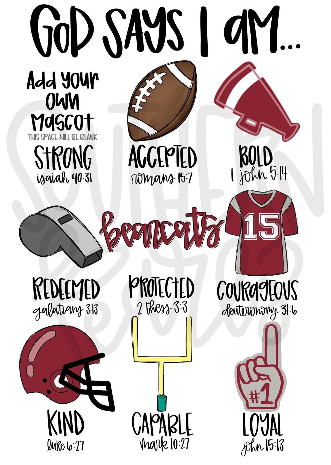 God Says I Am FOOTBALL | PNG | Sublimation | Design Download - Etsy