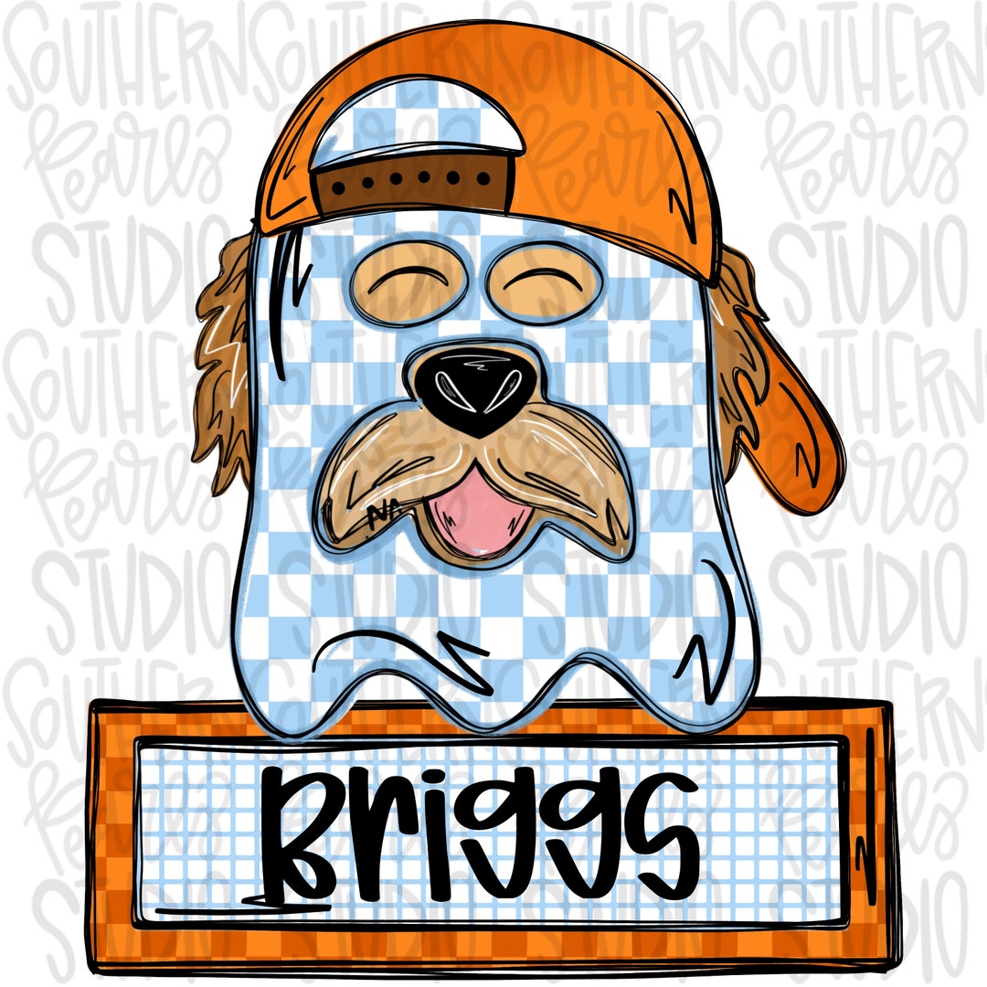 Goldendoodle Ghost Boy Name Patch | Sublimation Design | Digital ...