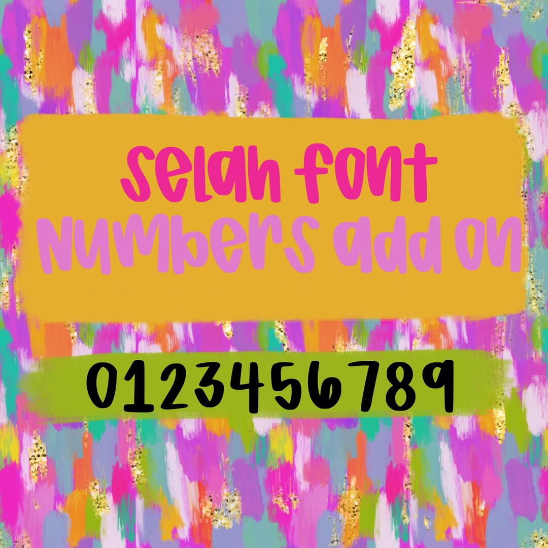 Selah Font Numbers Add on , Handwritten Font, Procreate Font, Cricut ...